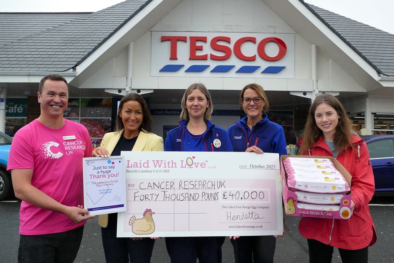 The Lakes Free Range Egg Company Tesco Tesco - Laid With love cheque to ...